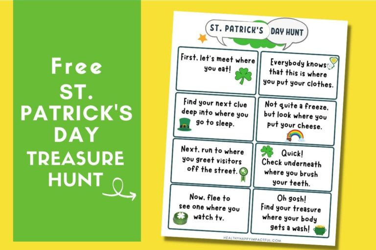 St. Patrick's Day Scavenger Hunt for Kids (Free Printable)