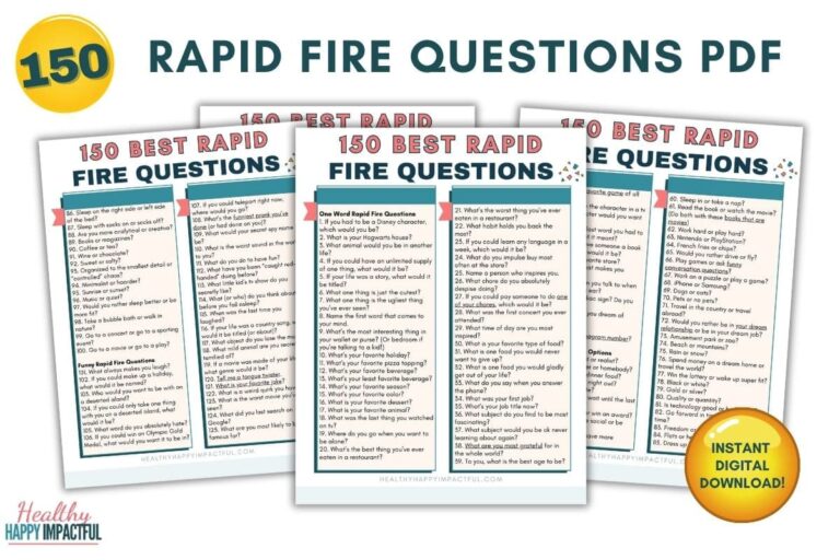 275 Best Rapid Fire Questions: To Have More Fun Connecting