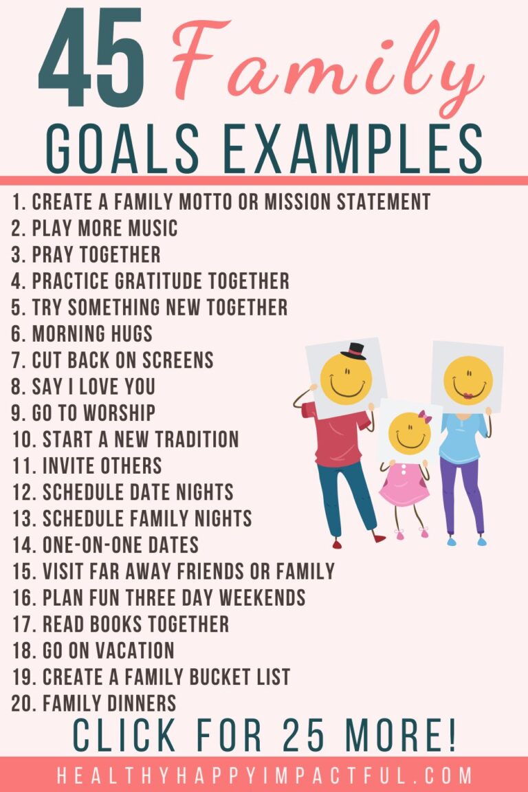 45 Family Goals Examples You'll Want to Do Right Now