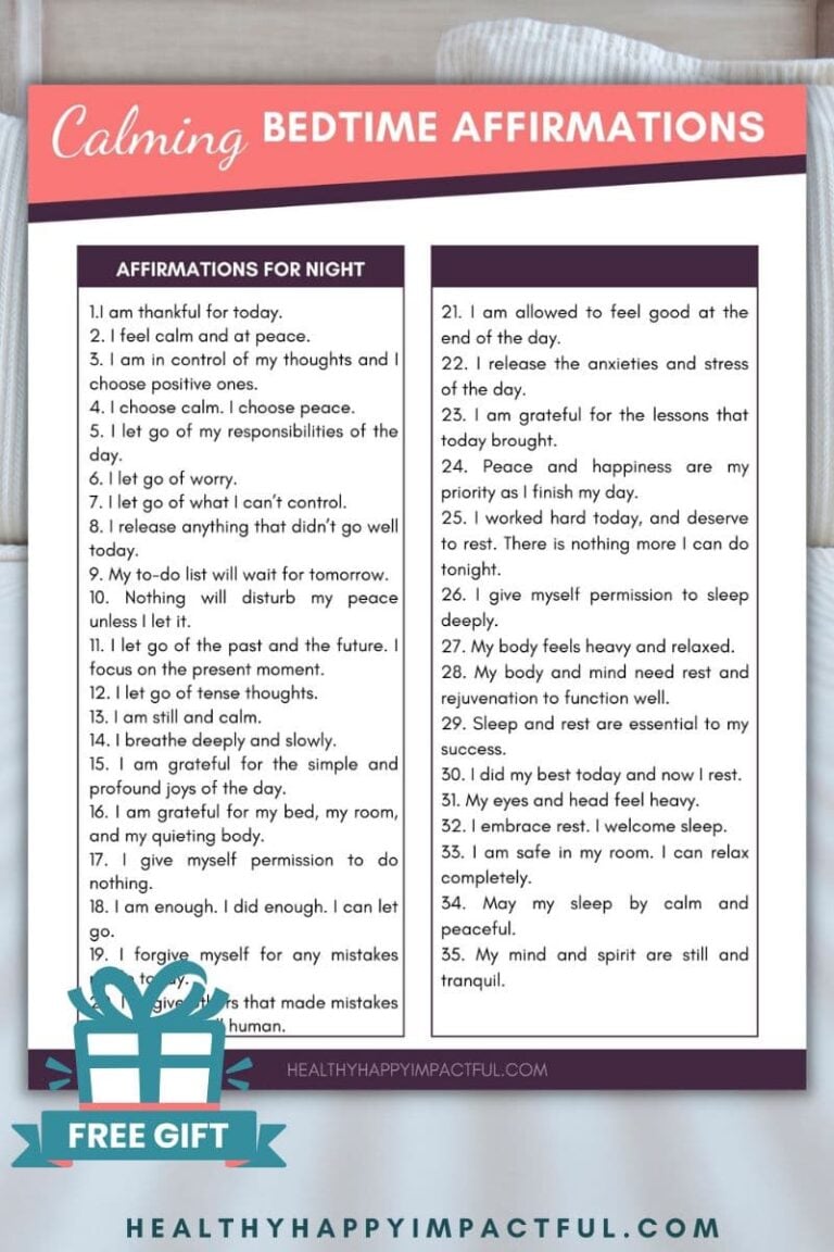 100 Positive Night Affirmations for Restful Sleep (+Free Printable)