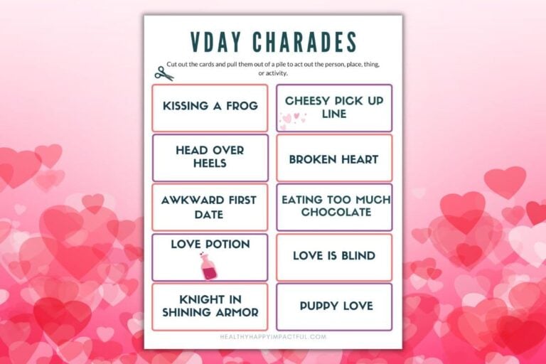 110 Fun Valentine's Day Charades Game Ideas + Free Printable - Healthy ...