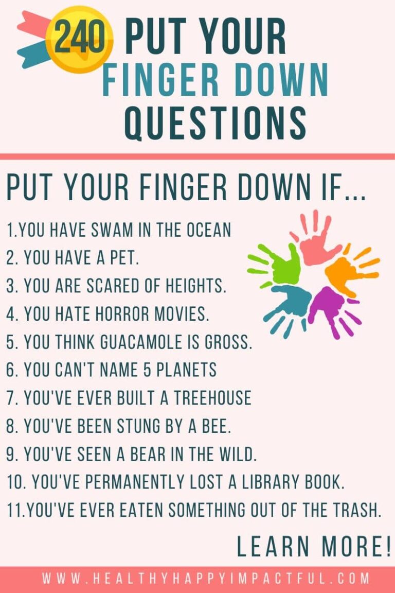 240 Best Put a Finger Down Questions (For Kids & Adults) In 2025