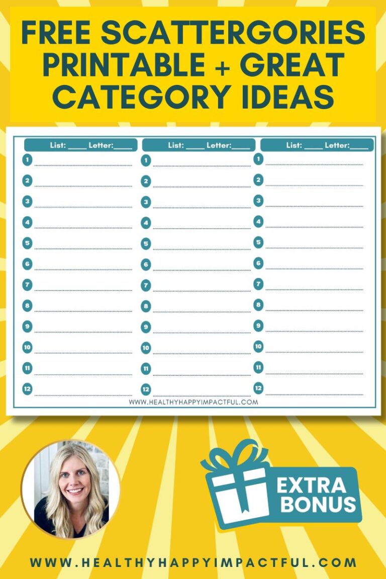 120 Fun Scattergories Categories For Kids (+FREE Lists Printable)