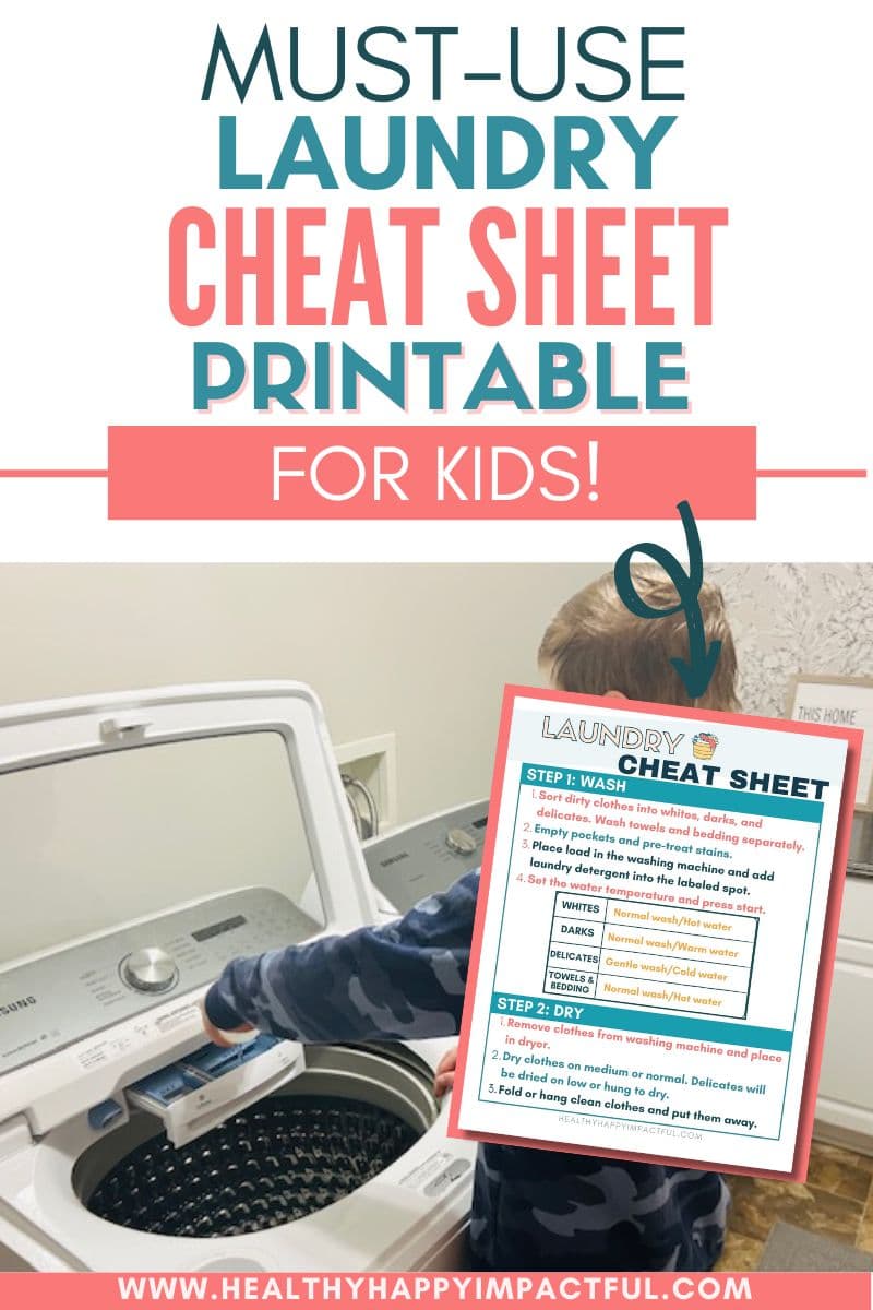 Laundry Lifesaver: FREE Printable Laundry Cheat Sheet For Kids