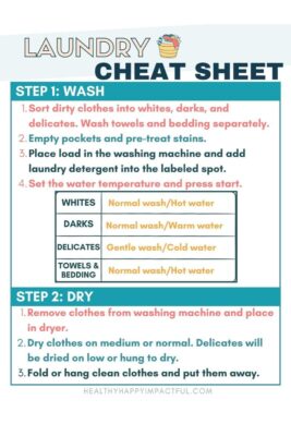 Laundry Lifesaver: FREE Printable Laundry Cheat Sheet For Kids