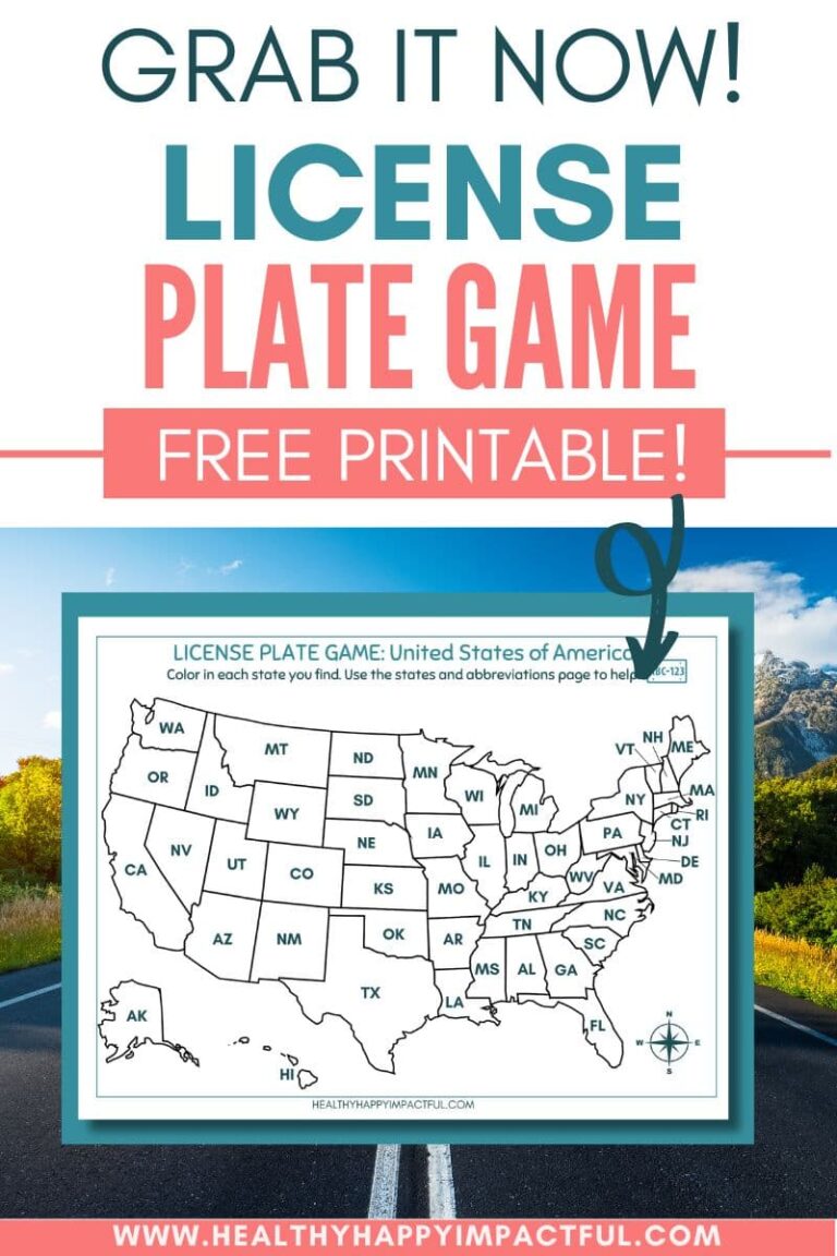 FREE License Plate Game Printable: Buckle Up For Road Trip Fun