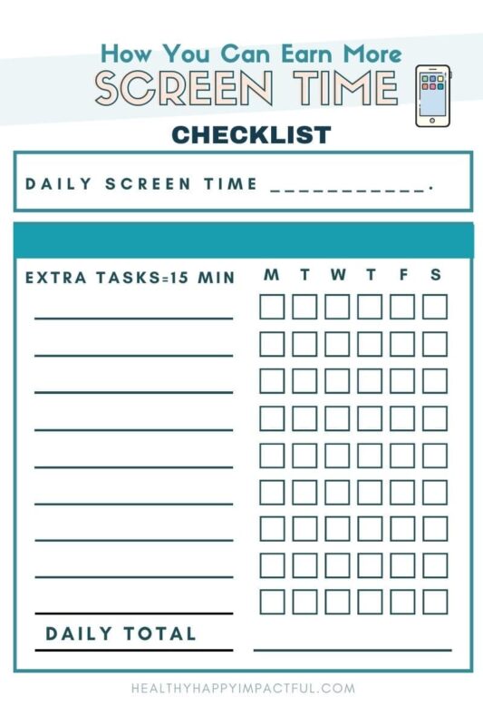 5 Hacks To Manage Screen Time (+Free Printable Screen Time Checklist)
