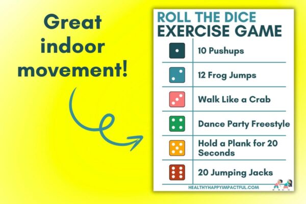Exciting Roll the Dice Exercise Game for Kids to Get Moving - Healthy ...