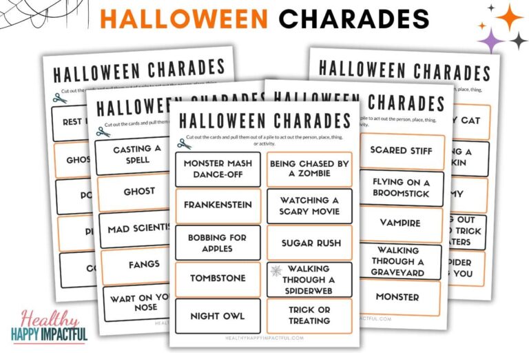 110 Funny Halloween Charades Game Ideas + Free Printable to Start the Fun!