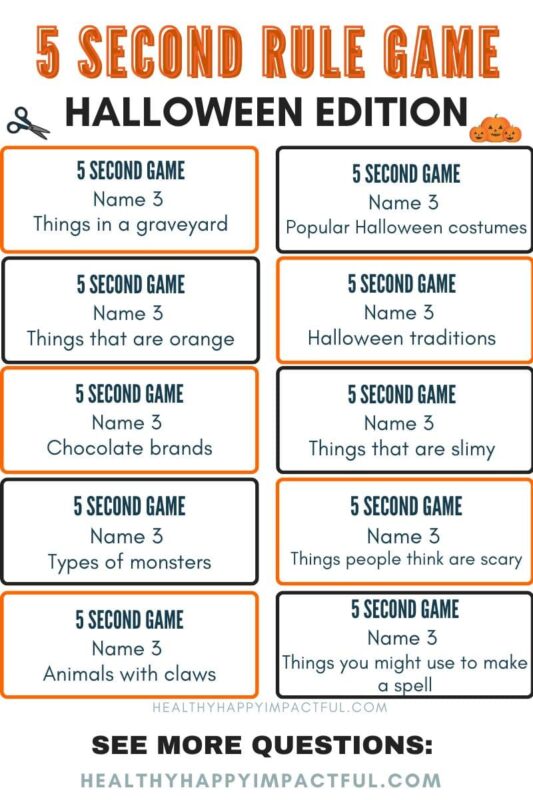 Halloween 5 Second Rule Game To Get the Whole Family Cackling ...
