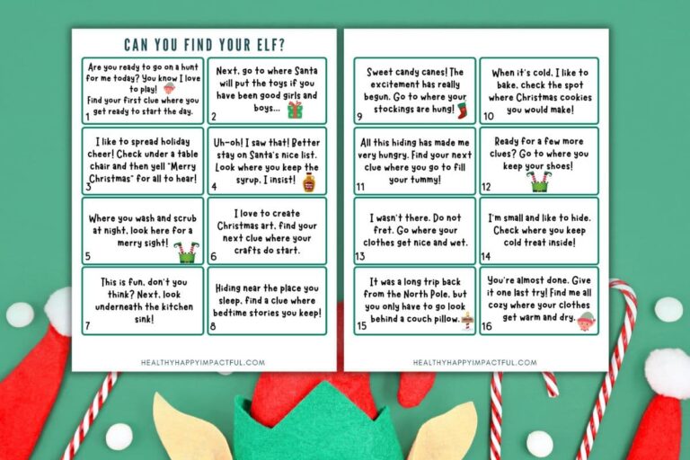 Elf On The Shelf Scavenger Hunt With Free Printable Clues (For 2025)